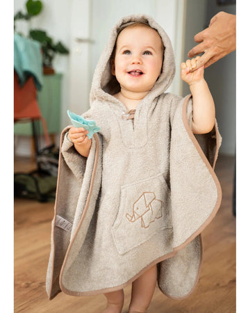 Kinder Bade Poncho aus Frottee Sand ULLENBOOM Baby